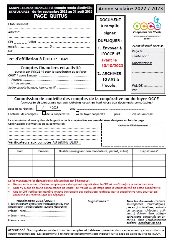 Office central de la Coopération à l'Ecole du Loiret- AD OCCE45 KIT DU ...